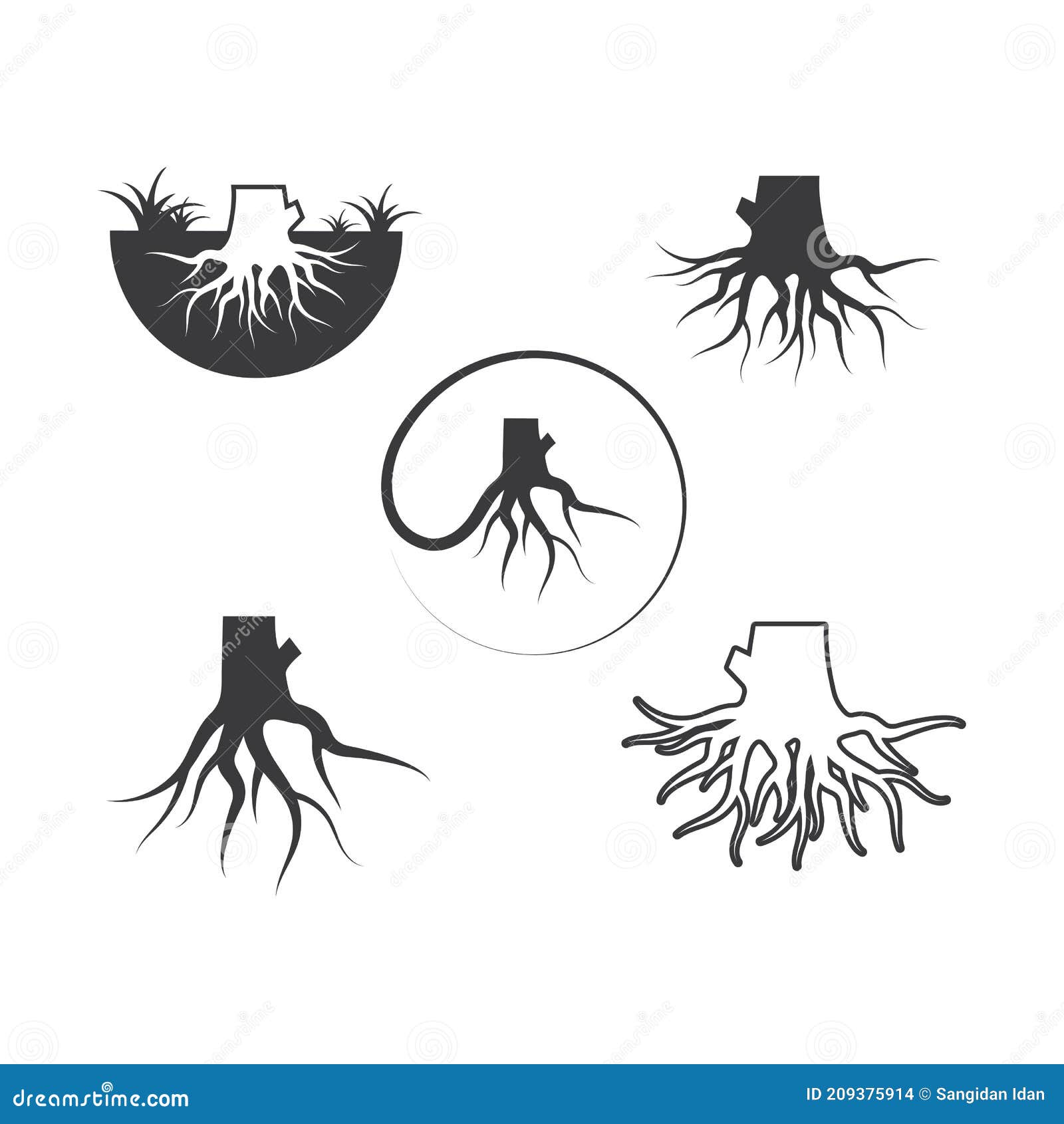 Tree Roots Vector Icon Illustration Design Stock Vector - Illustration ...
