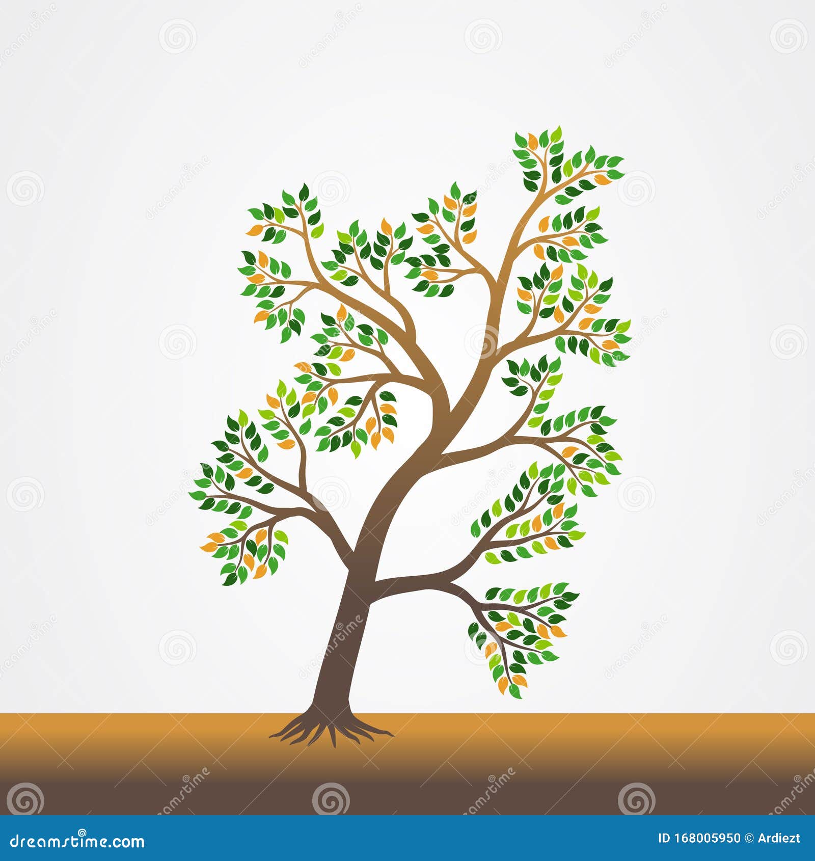 Tree with the Roots Vector Illustration Stock Vector - Illustration of ...