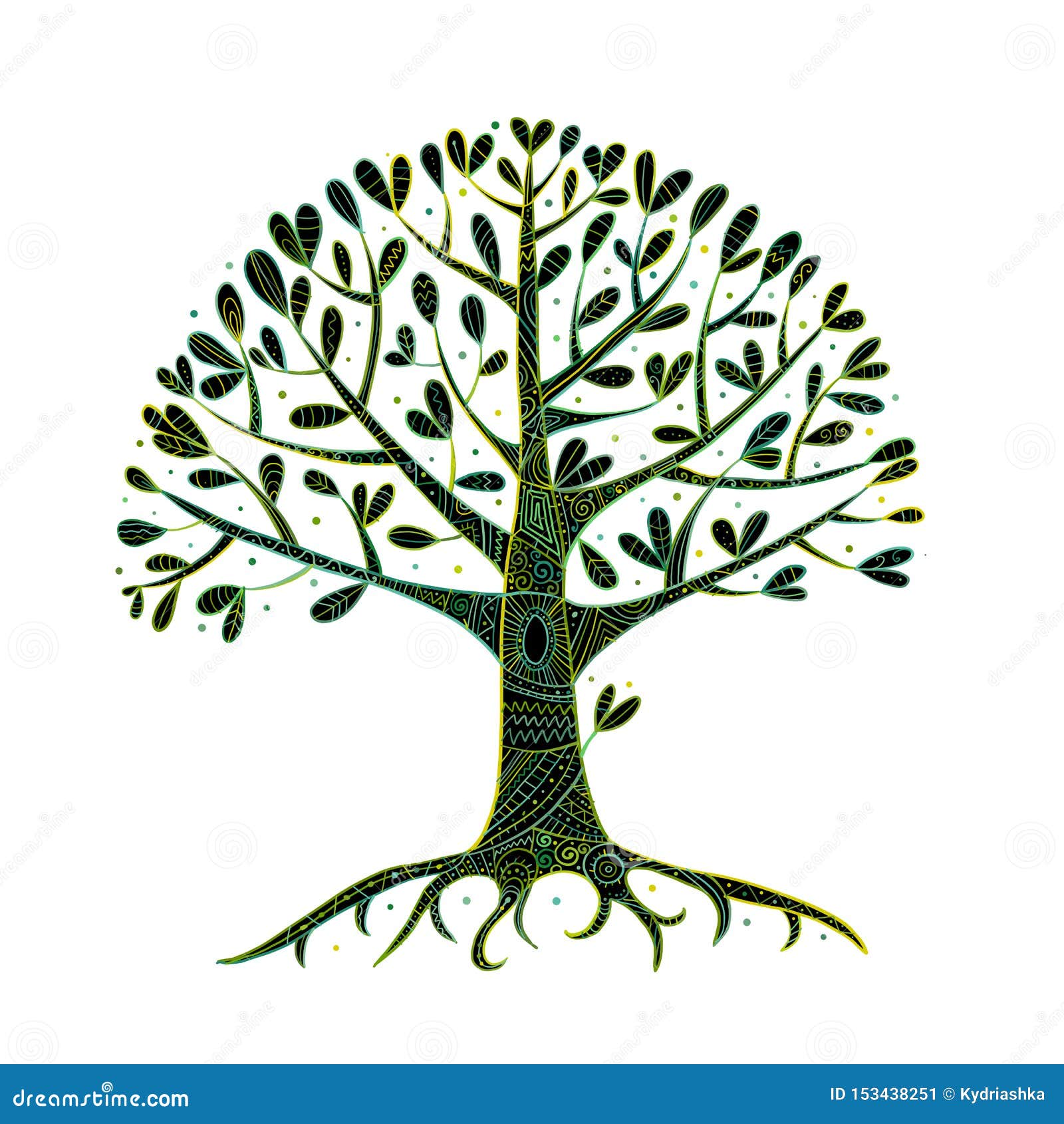 Tree with Roots for Your Design Stock Vector - Illustration of icon ...