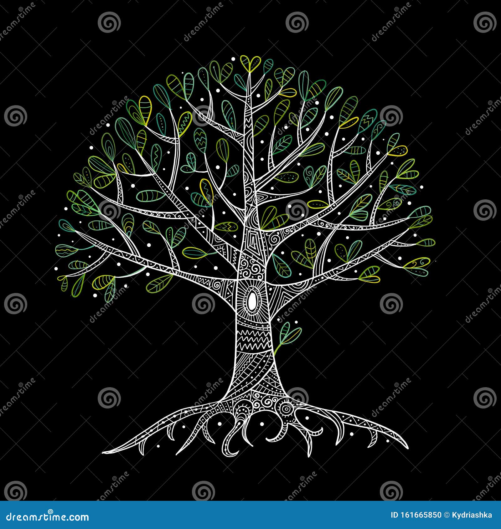 Tree with Roots for Your Design Stock Vector - Illustration of drawing ...