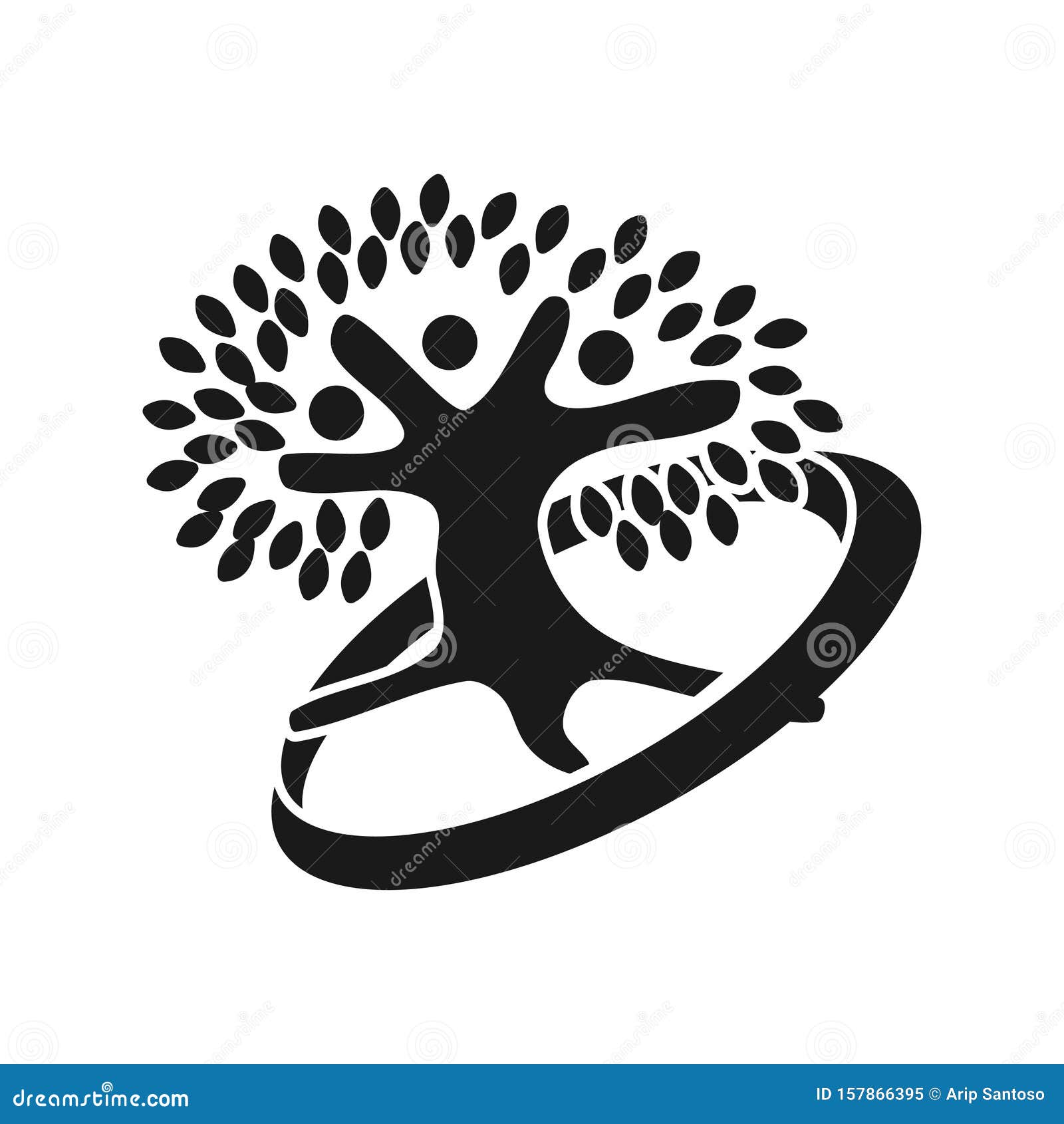 Tree Rotation Commitment Teamwork Together Black Logo Stock Vector - Illustration of agree ...