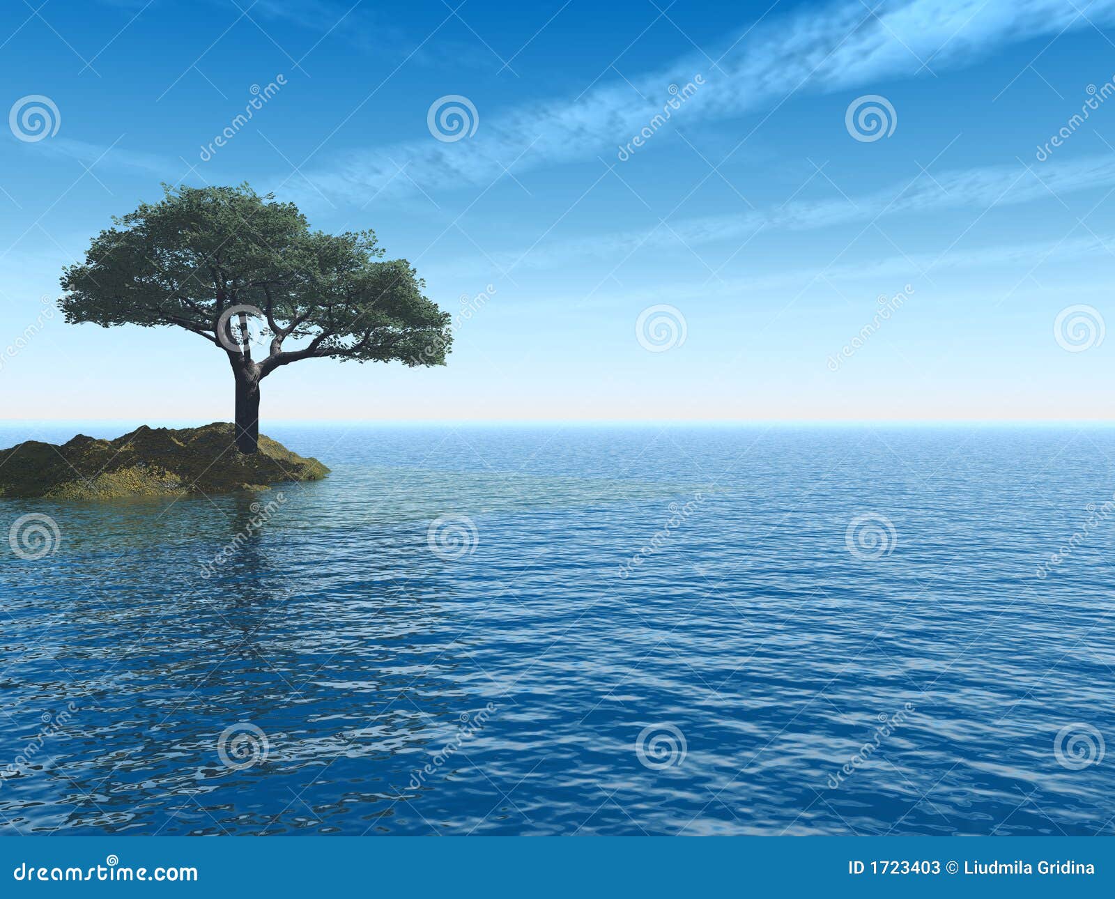 Tree_Sea stock illustration. Illustration of landscape - 1723403