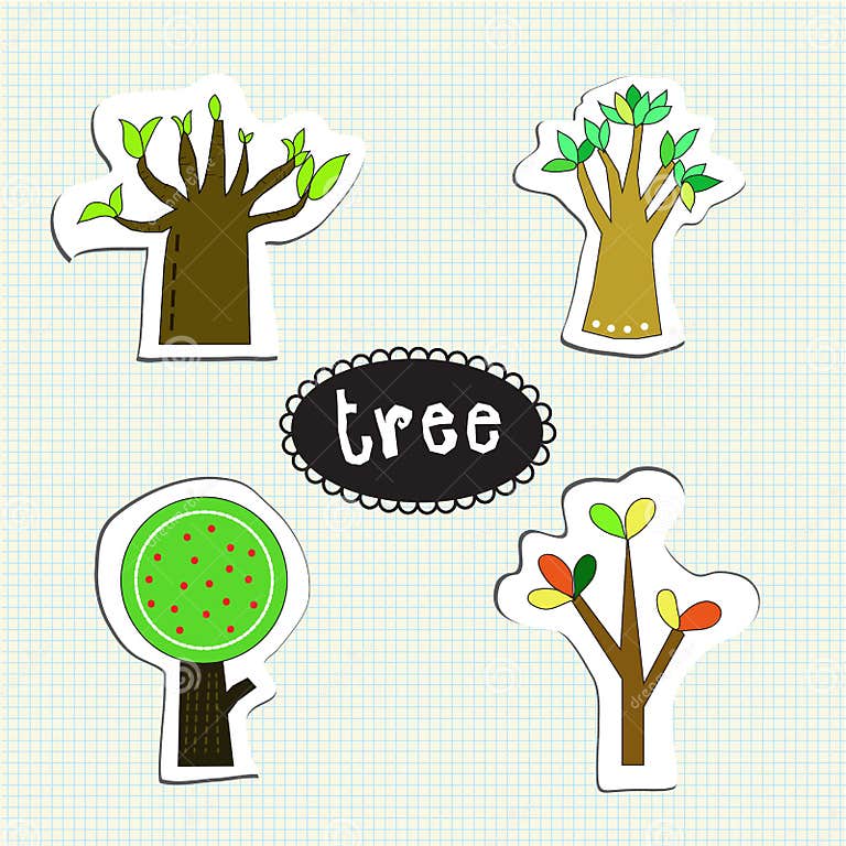 Tree set stock vector. Illustration of green, forest - 47719878