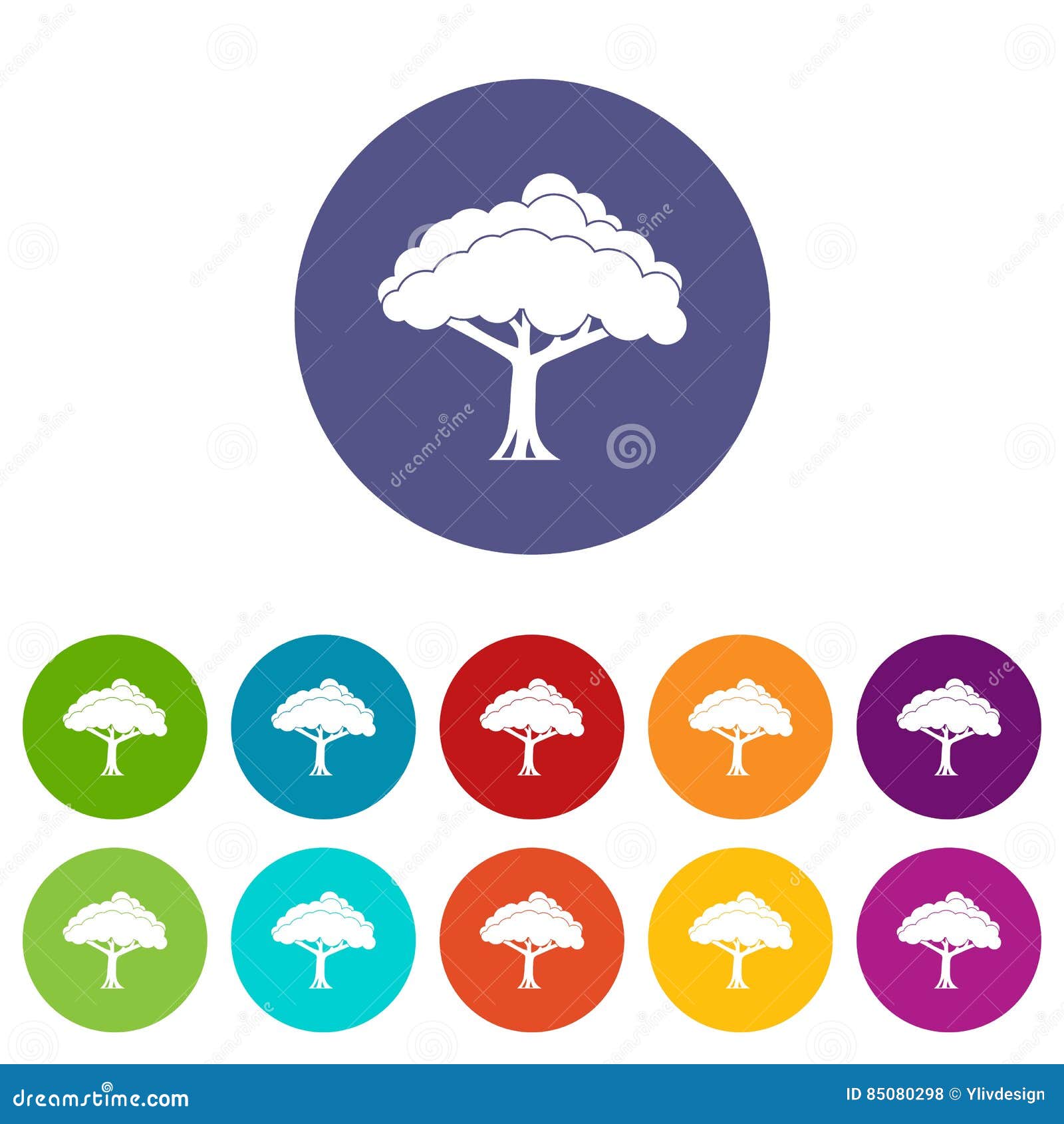 Tree set icons stock vector. Illustration of isolated - 85080298