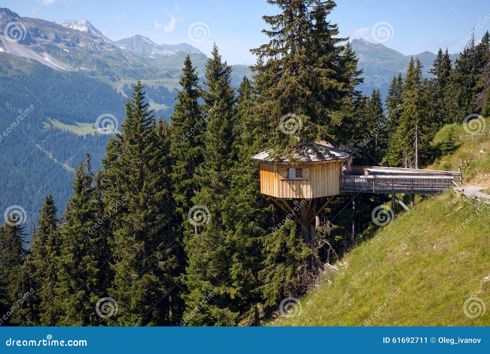 Tree shack stock image. Image of hill, slope, original - 61692711