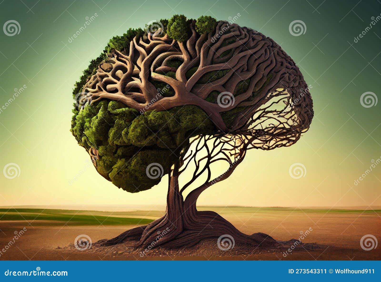 Tree in the Shape of Brain Thinks and Childrens To Environmental ...