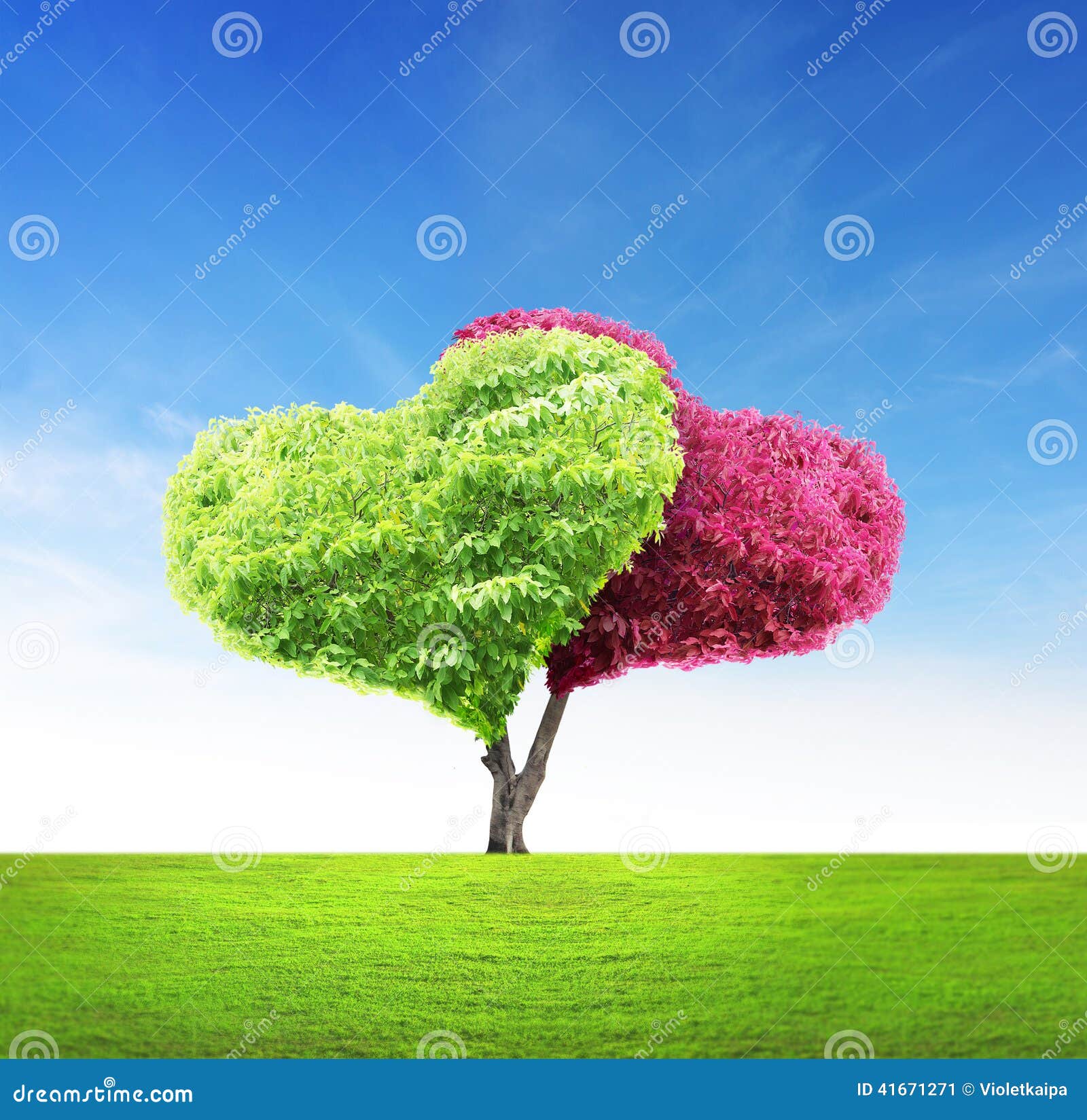Tree in shape of heart stock image. Image of blue, heart - 41671271