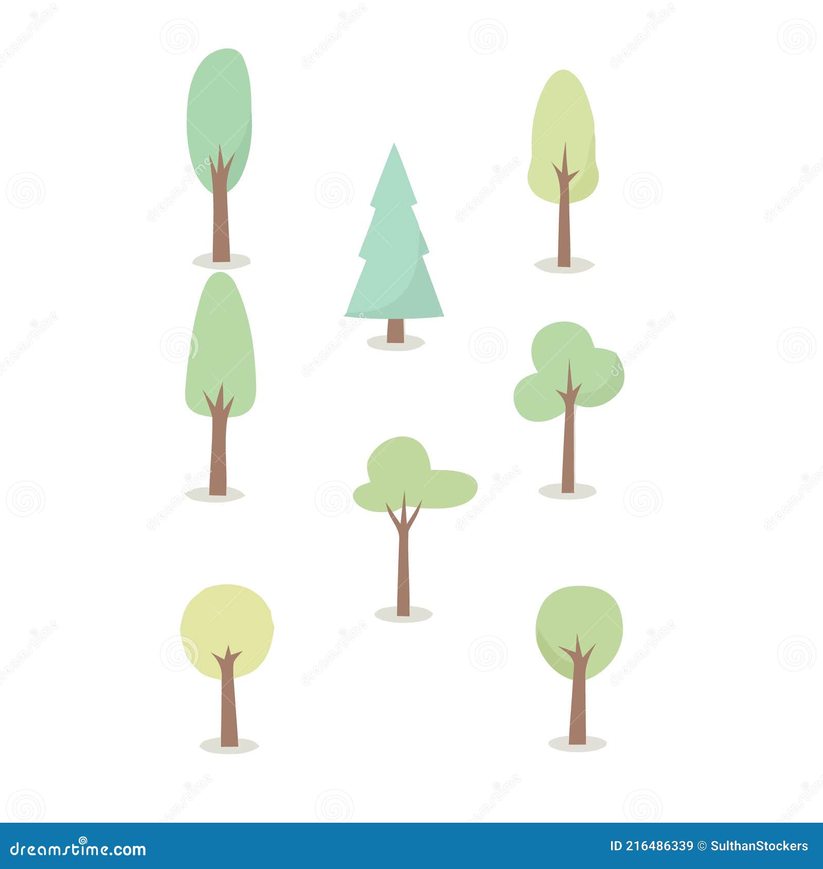 Tree Shape Illustration Concept with Flat Design Style in the ...