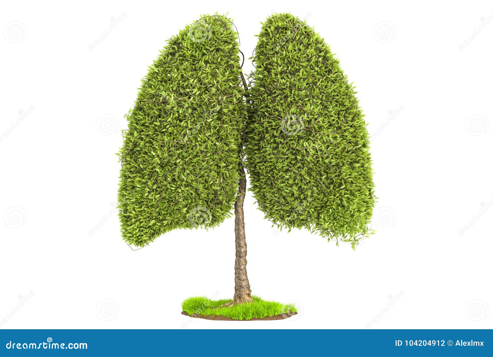 Tree in the Shape of Lungs, Eco Concept. 3D Rendering Stock ...