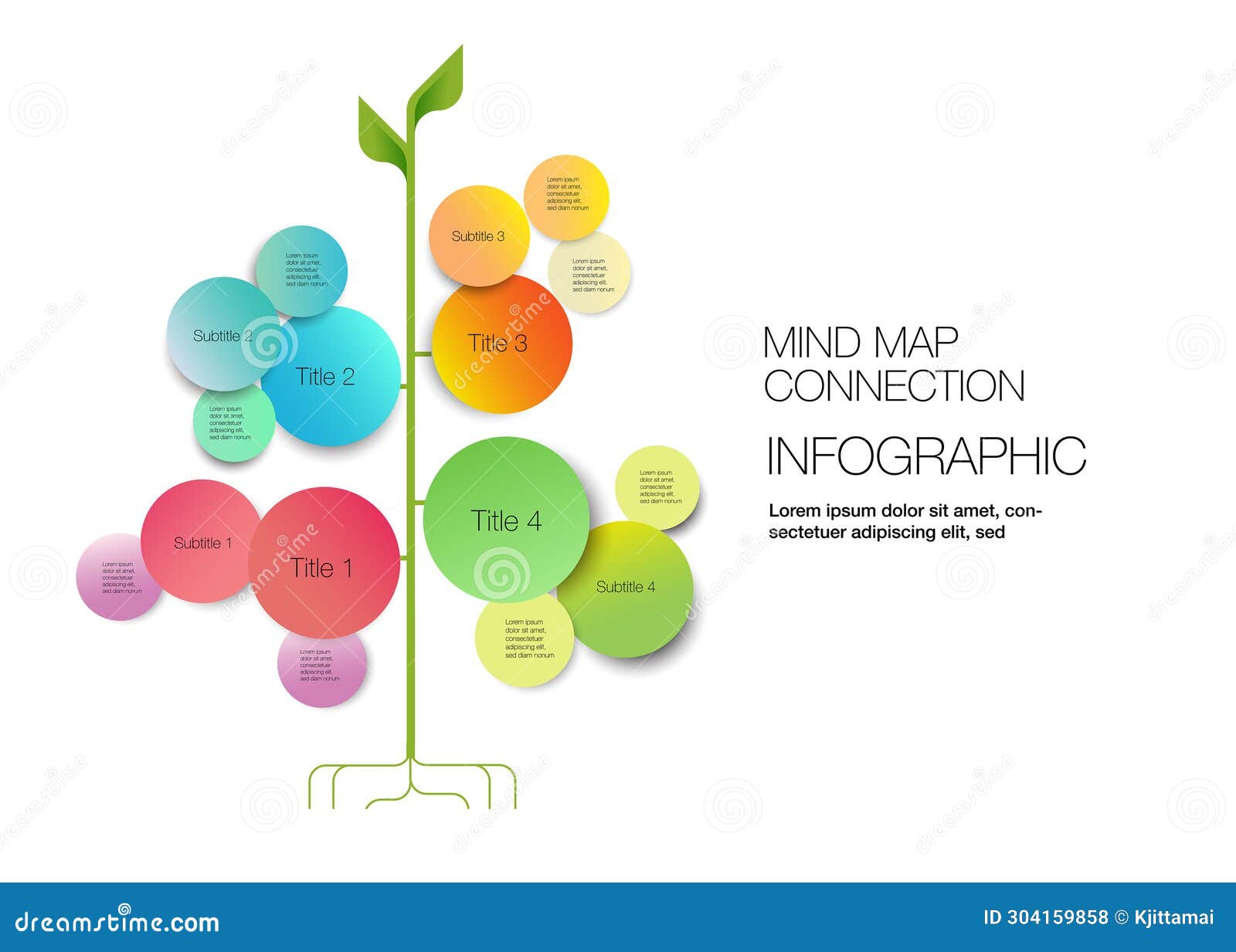 Colorful Tree Mind Map Infographic Template Stock Vector - Illustration ...