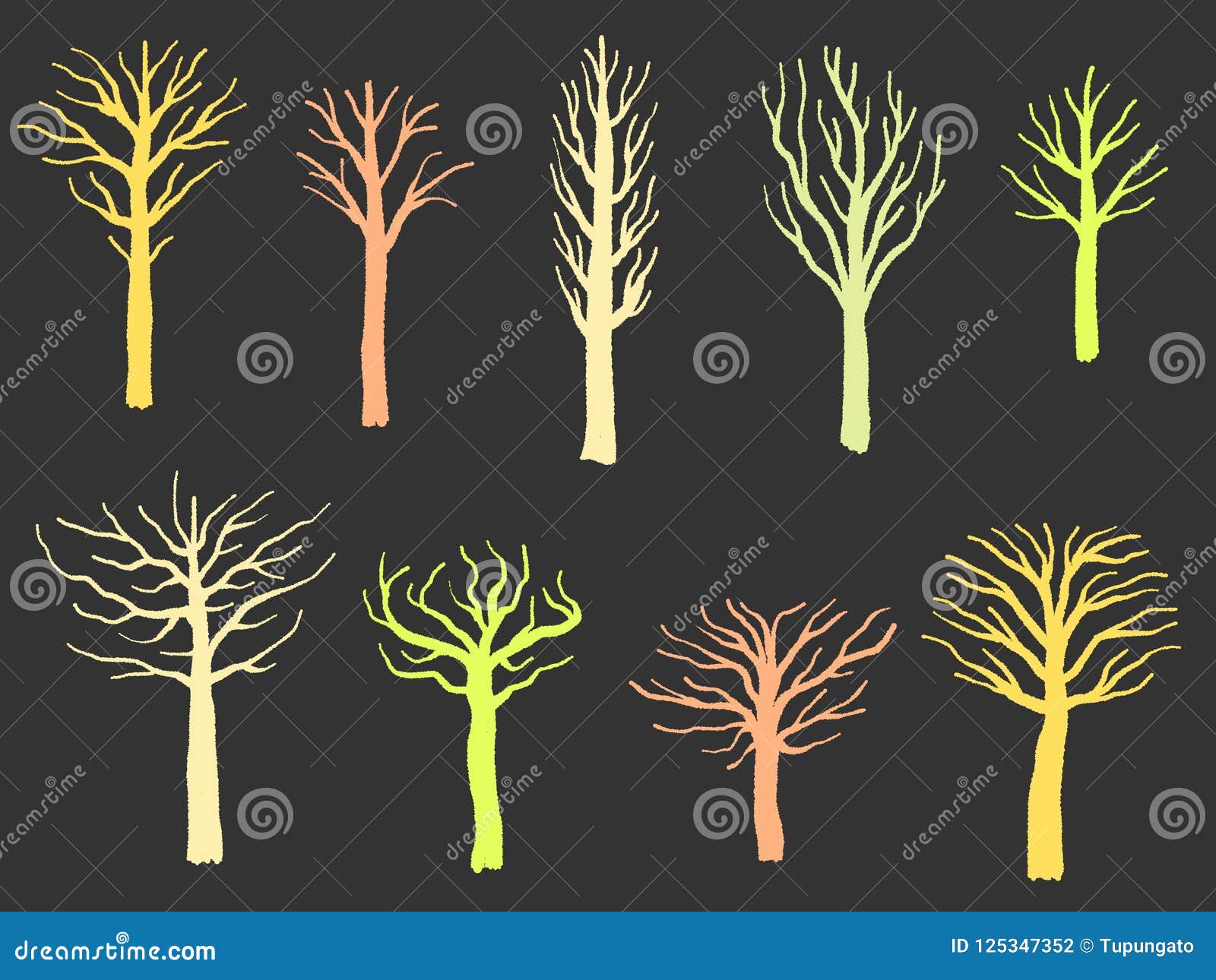 Tree shape set stock vector. Illustration of flora, graphic - 125347352