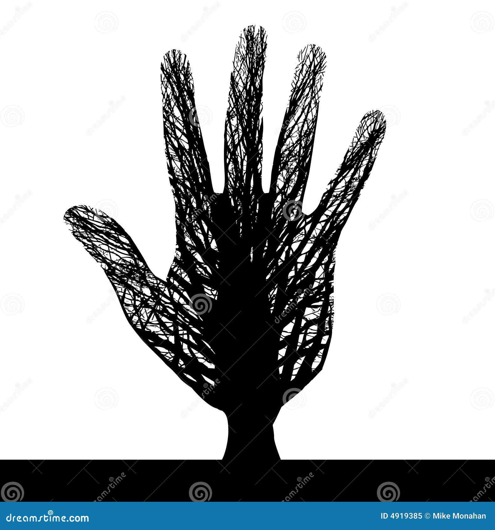 Tree Shaped Hand stock vector. Illustration of nature - 4919385
