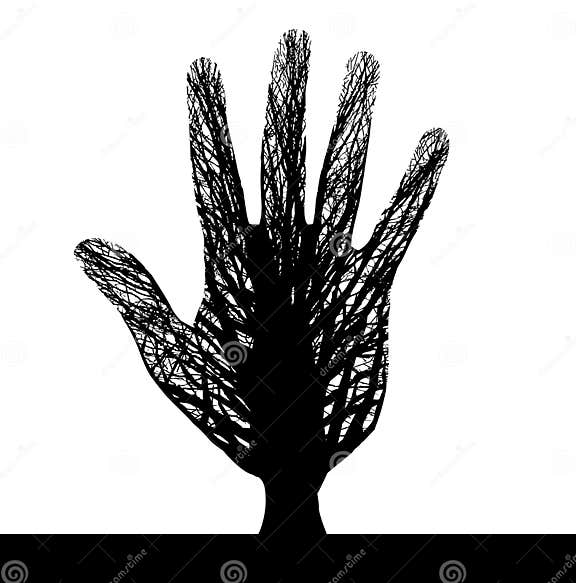 Tree Shaped Hand stock vector. Illustration of nature - 4919385
