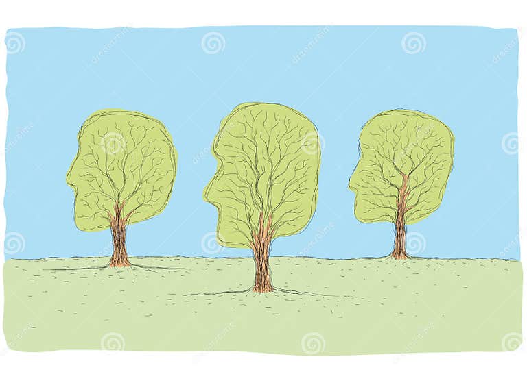 Tree-shaped head stock vector. Illustration of rural - 22251630