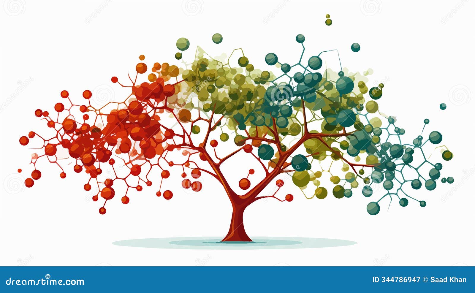 Tree Shaped Molecules stock vector. Illustration of vector - 344786947
