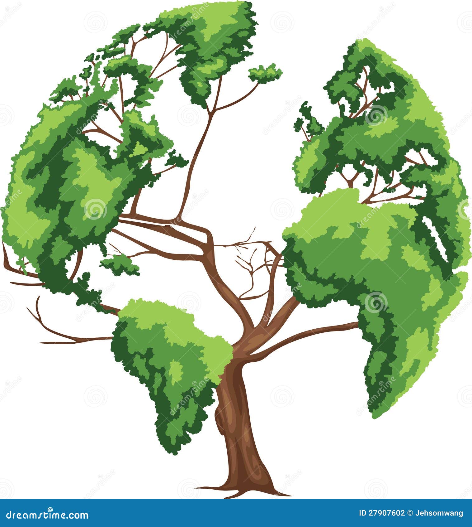 Tree shaped world map stock vector. Illustration of graphic - 27907602