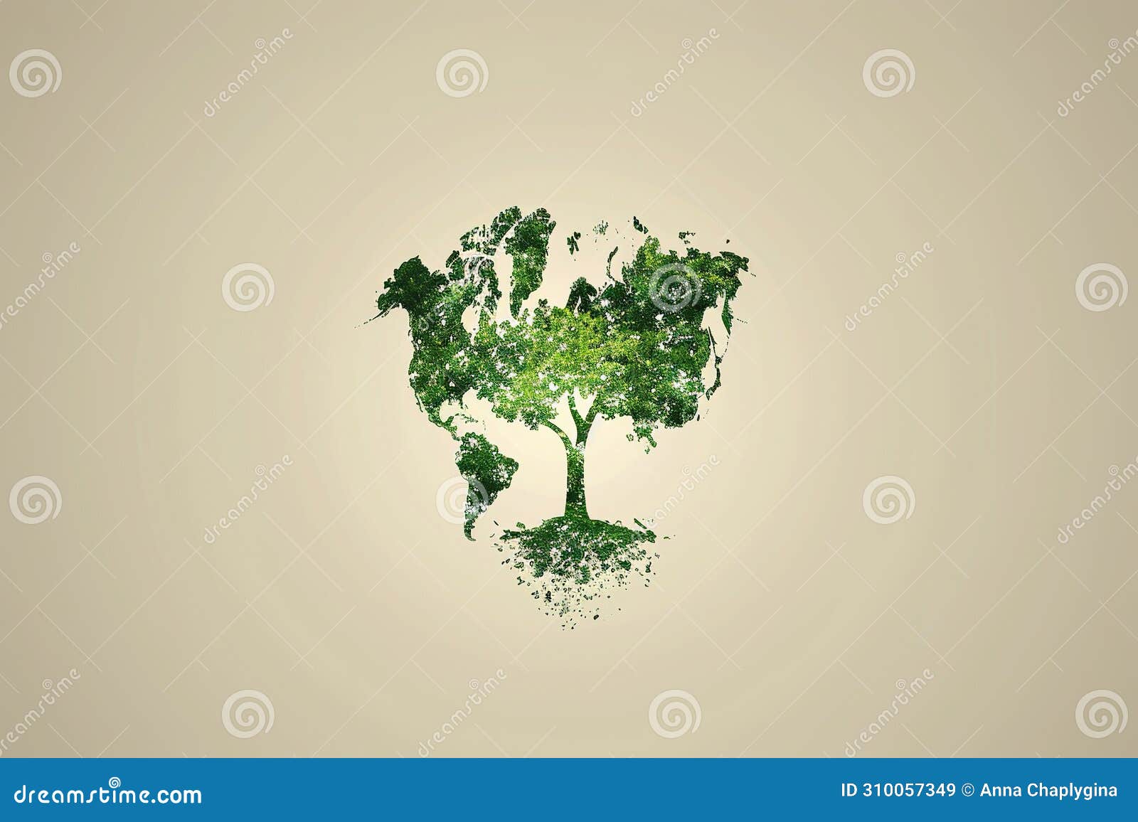 Tree Shaped World Map Symbolizing Environmental Awareness Stock Image ...