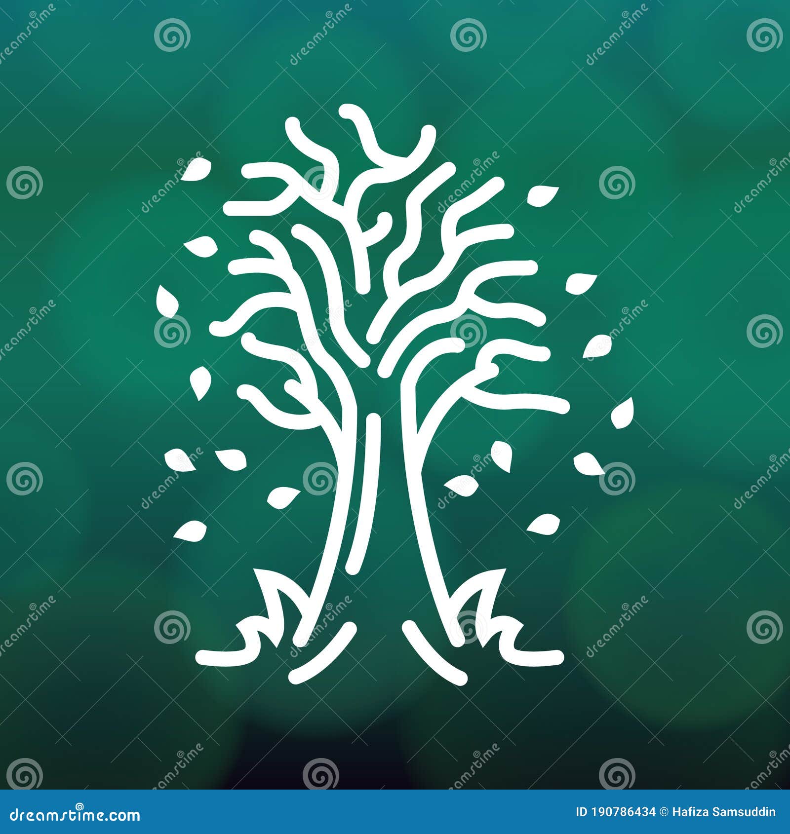 Tree Shedding Leaves. Vector Illustration Decorative Design Stock ...