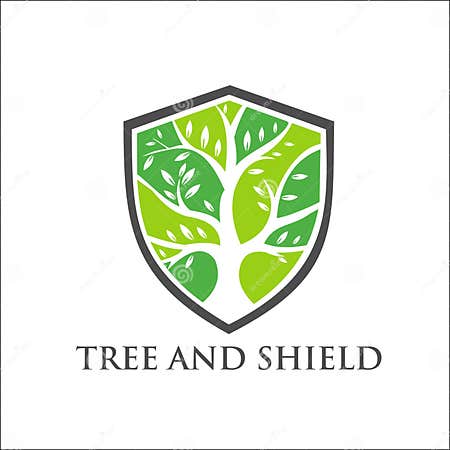 Tree and Shield / Exclusive Logo Stock Vector - Illustration of ...