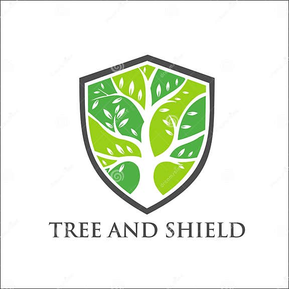 Tree and Shield / Exclusive Logo Stock Vector - Illustration of ...
