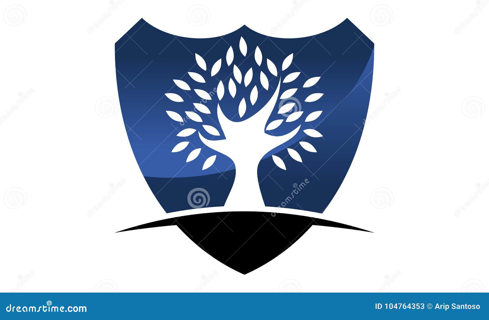 Tree Shield Template stock vector. Illustration of harmony - 104764353