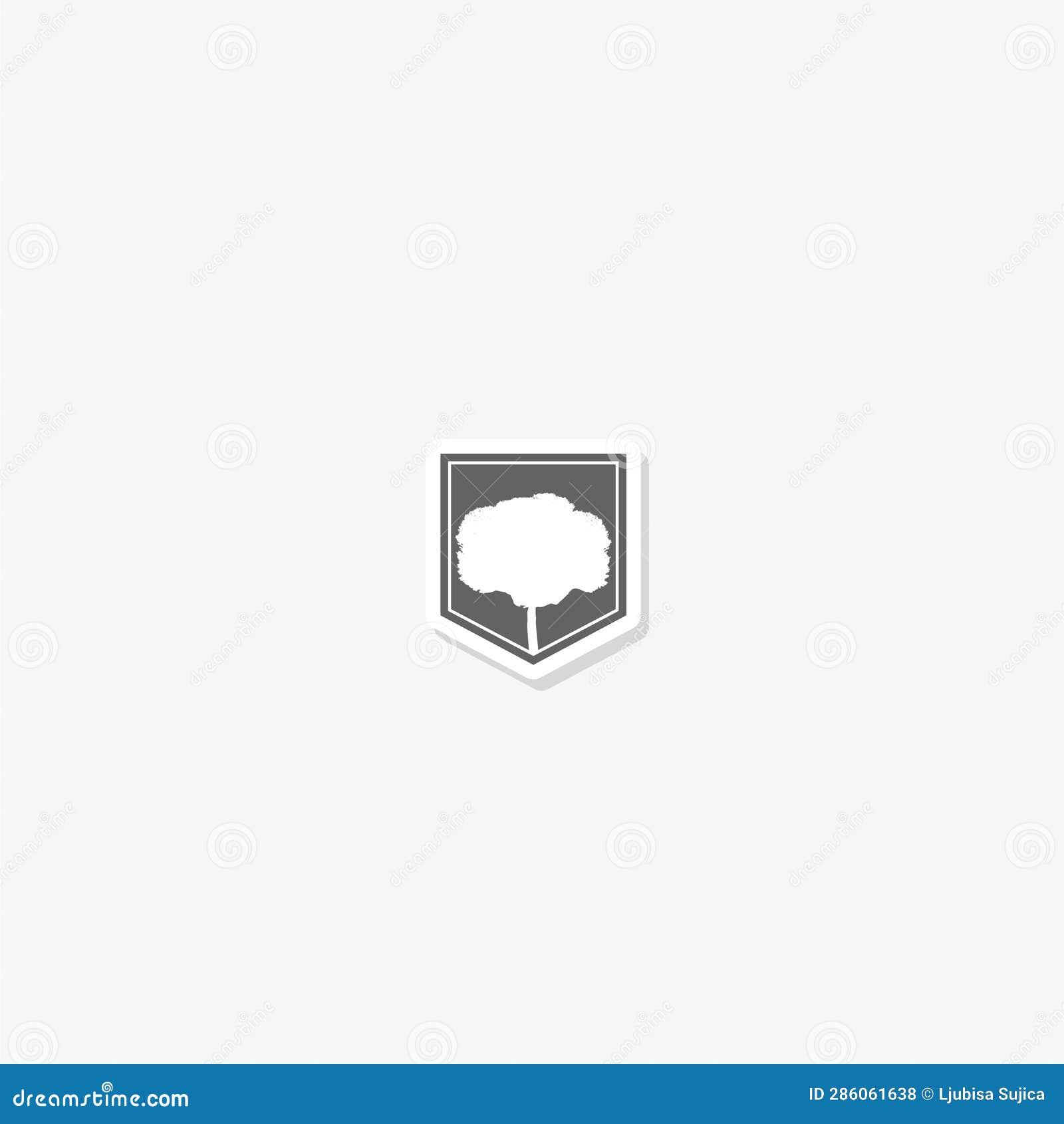 Tree Shield Logo Sticker Icon Stock Vector - Illustration of tree ...