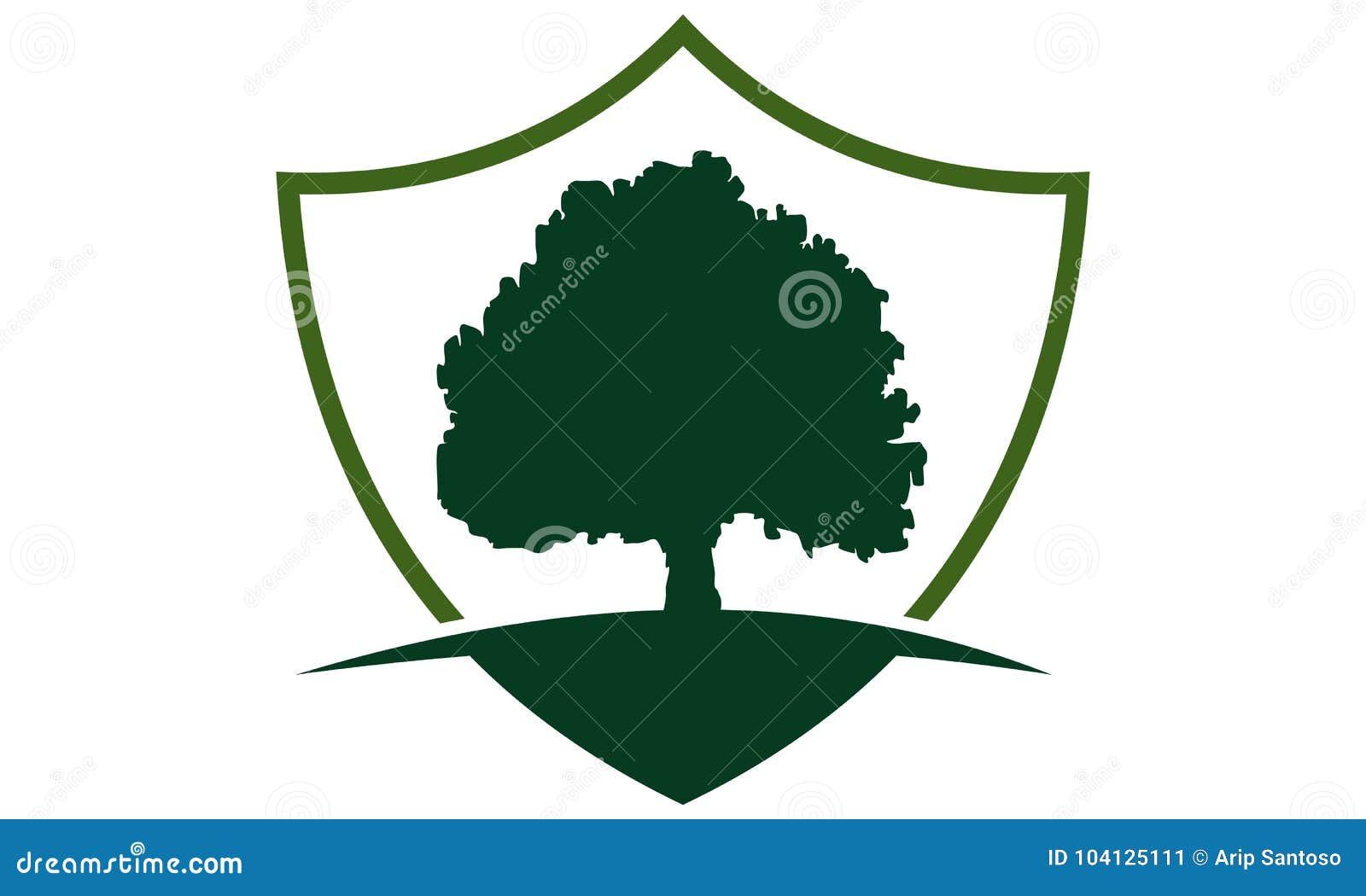 Tree Shield Template stock vector. Illustration of landscape - 104125111