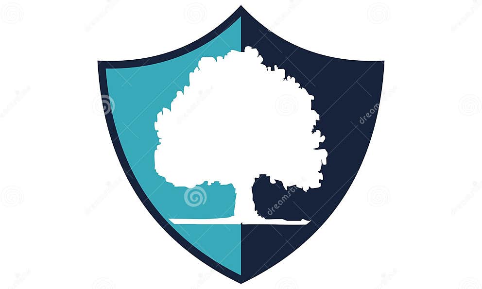 Tree Shield Template stock vector. Illustration of flower - 104125119