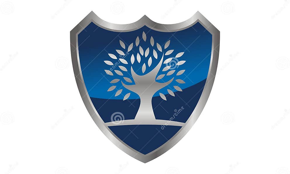 Tree Shield Template stock vector. Illustration of farming - 104764337