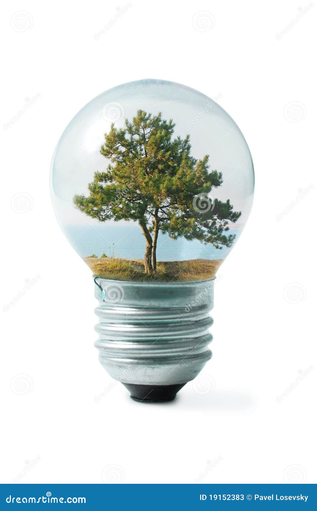 Tree on Shore in Light Bulb Collage Stock Image - Image of shape ...