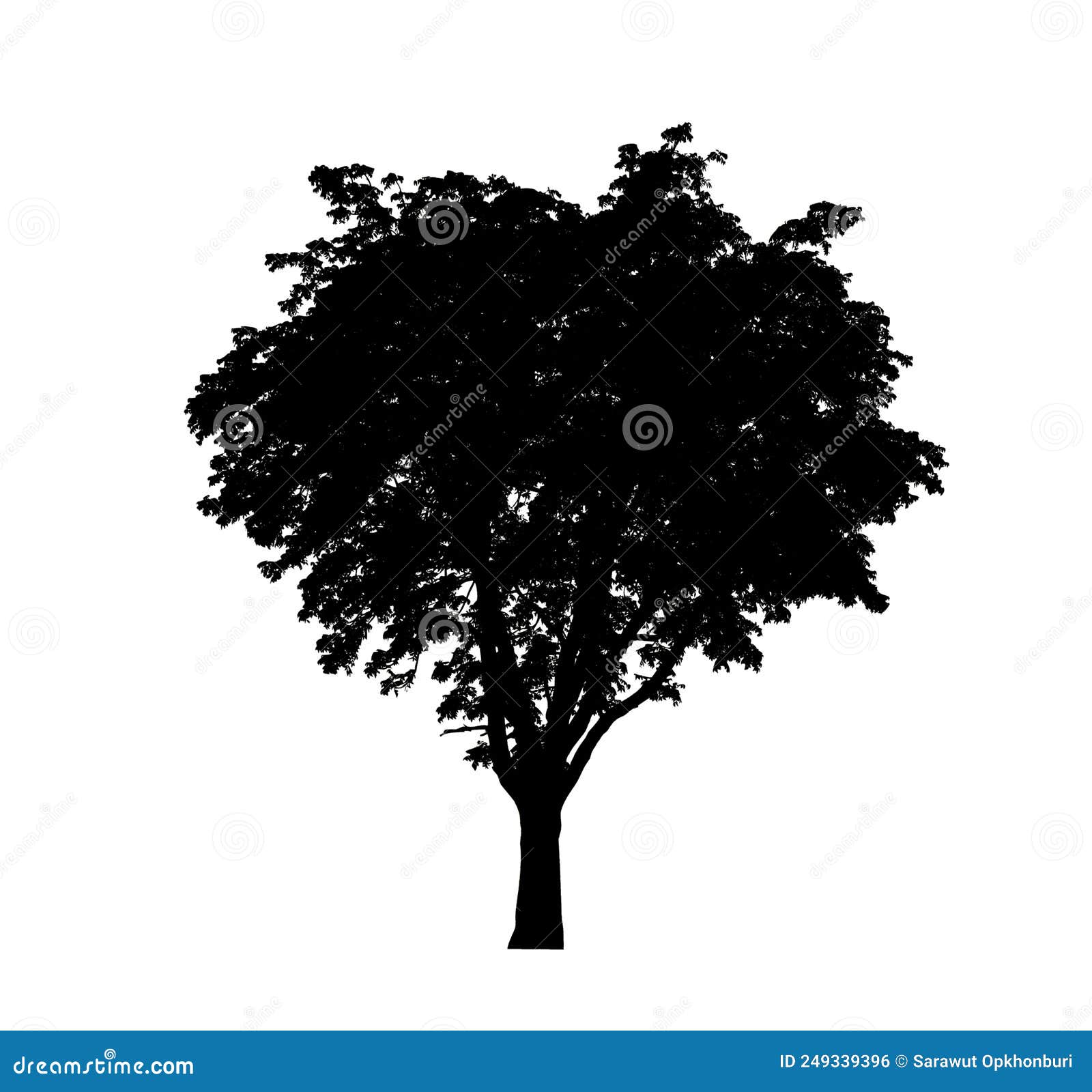 Tree Silhouettes Isolated on White Background . Stock Illustration ...