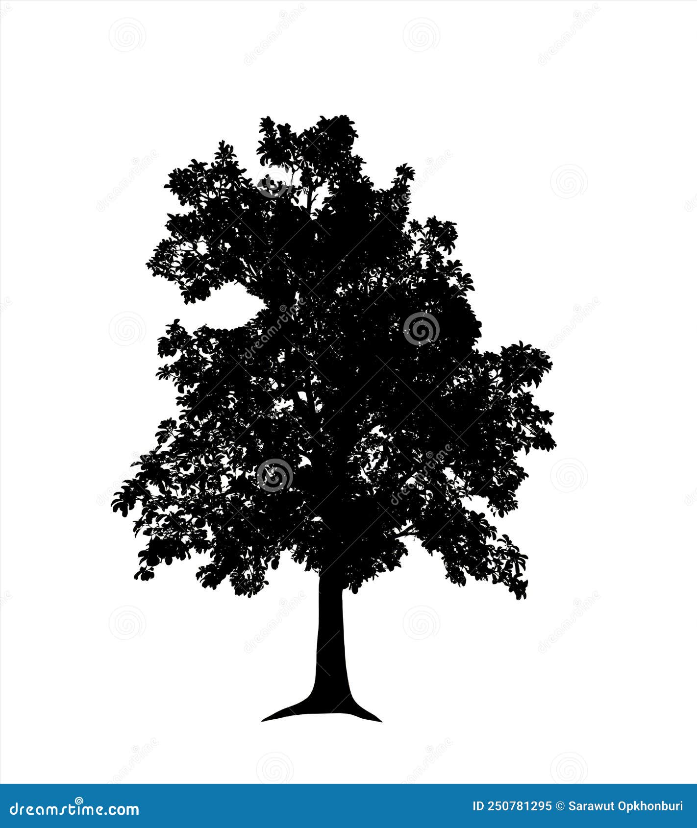 Tree Silhouettes Isolated on White Background . Stock Image - Image of ...