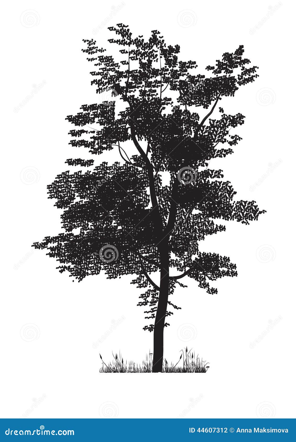 Tree silhouette stock vector. Illustration of tree, walls - 44607312
