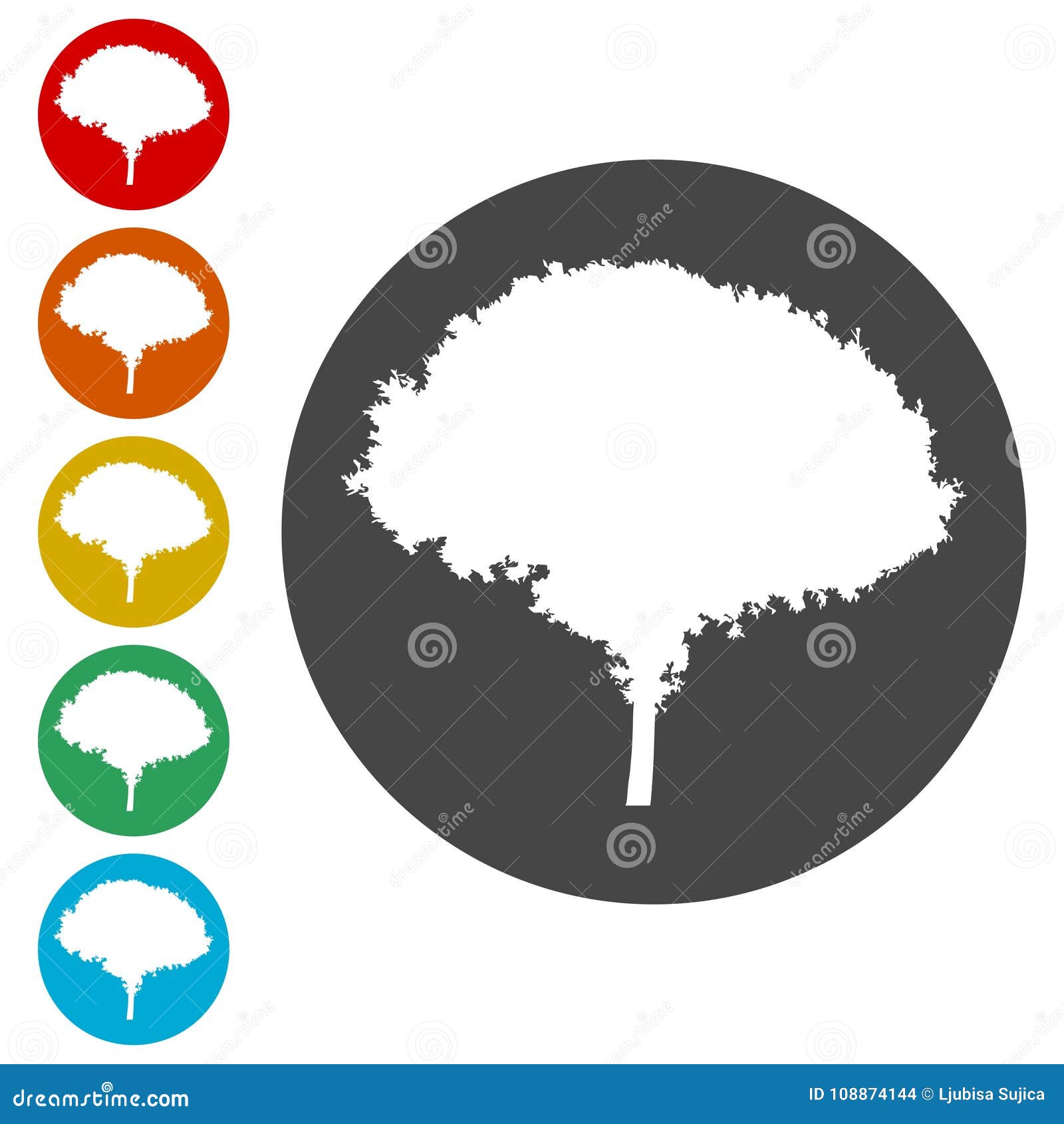 Tree silhouette icon stock illustration. Illustration of icon - 108874144