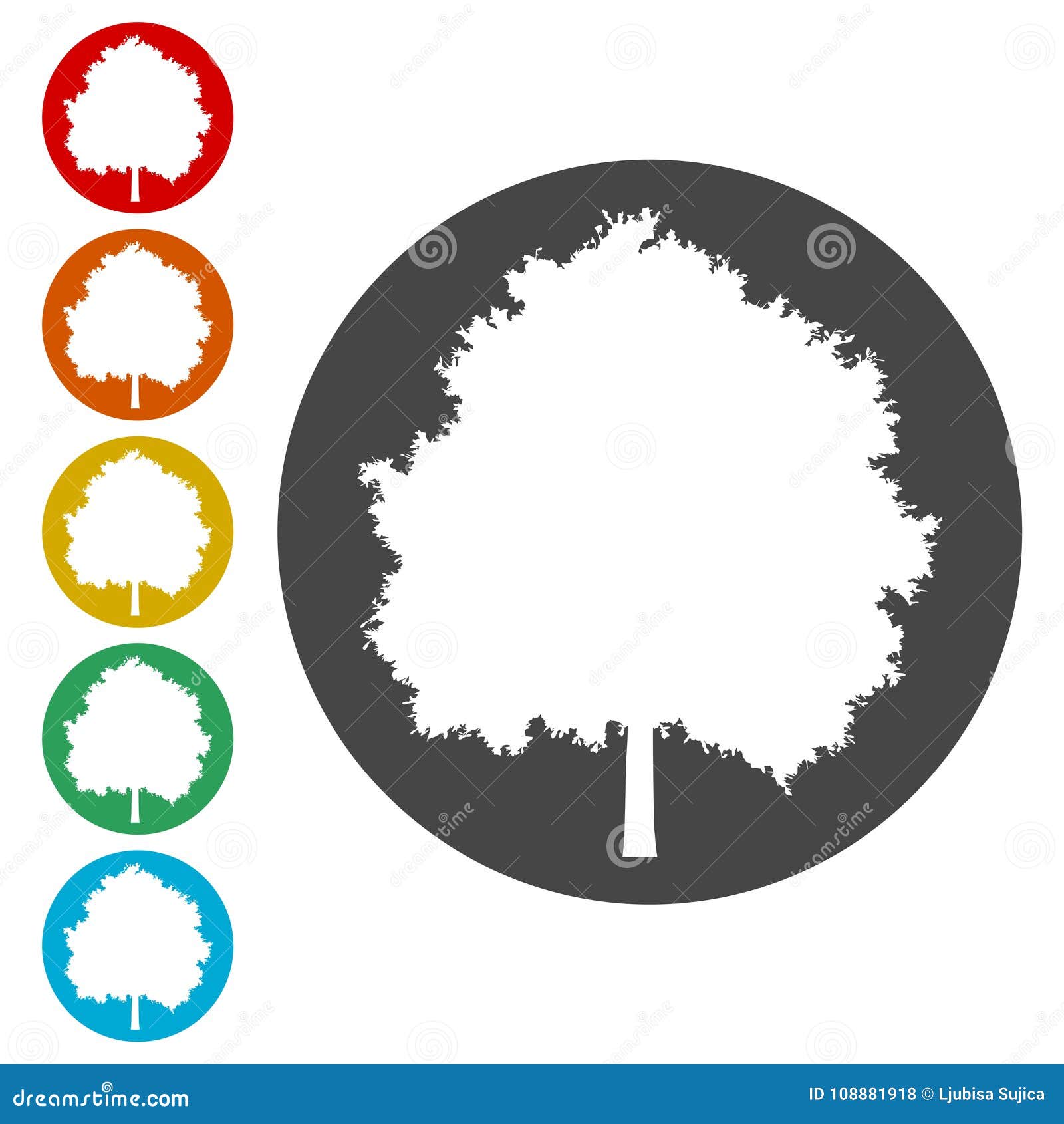 Tree silhouette icon stock illustration. Illustration of modern - 108881918