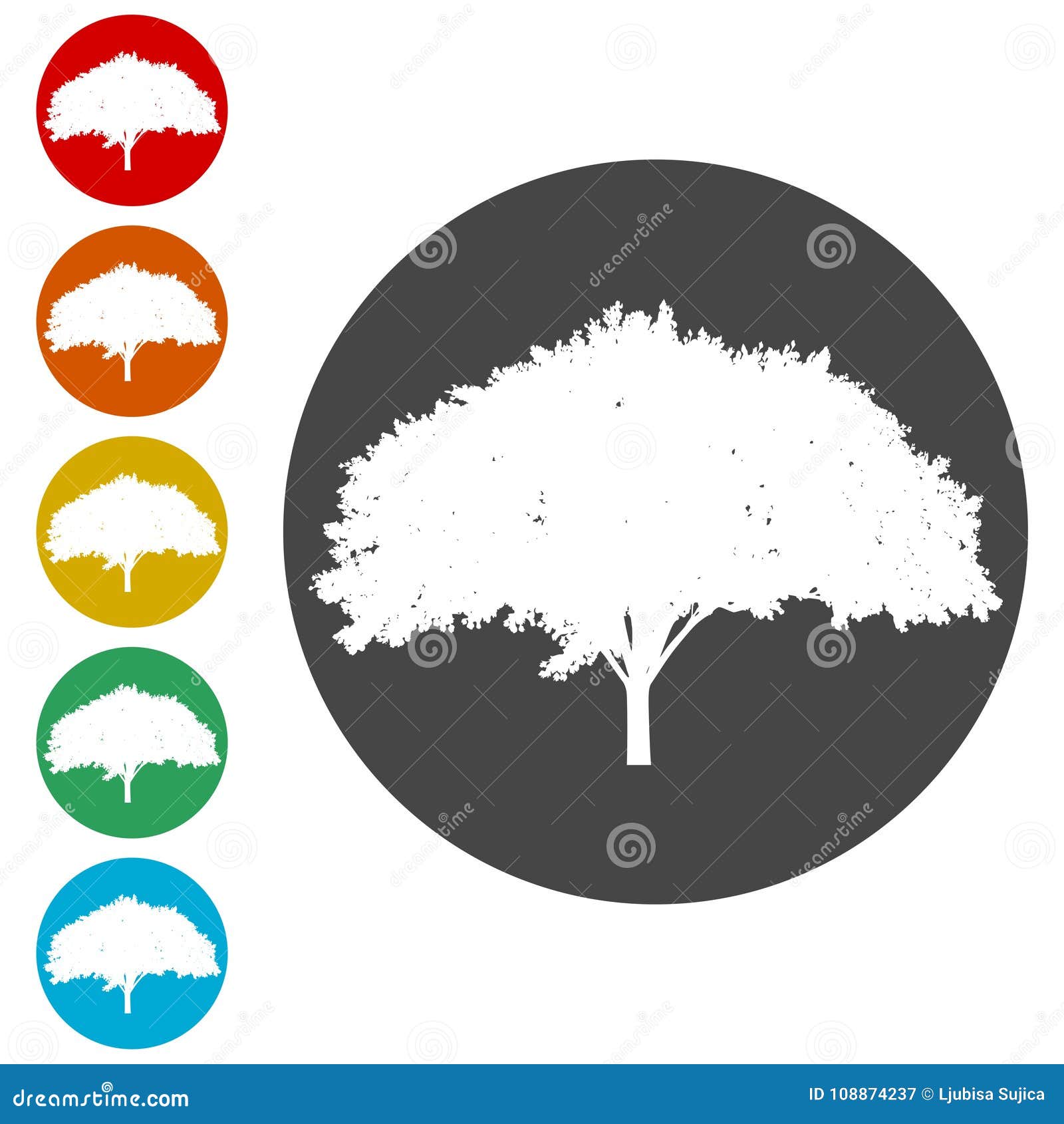 Tree silhouette icon stock vector. Illustration of clipart - 108874237