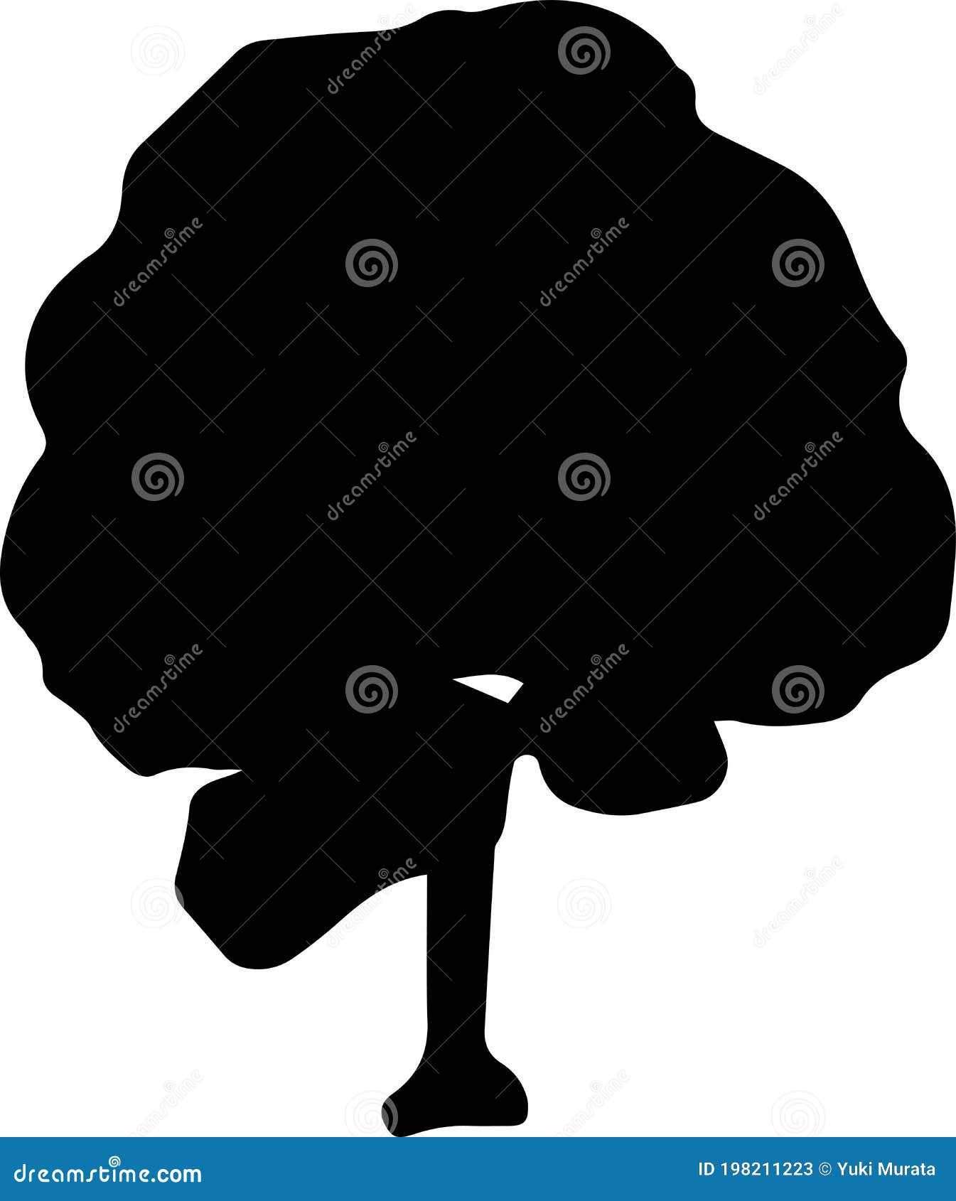 Tree silhouette stock vector. Illustration of cute, graphic - 198211223