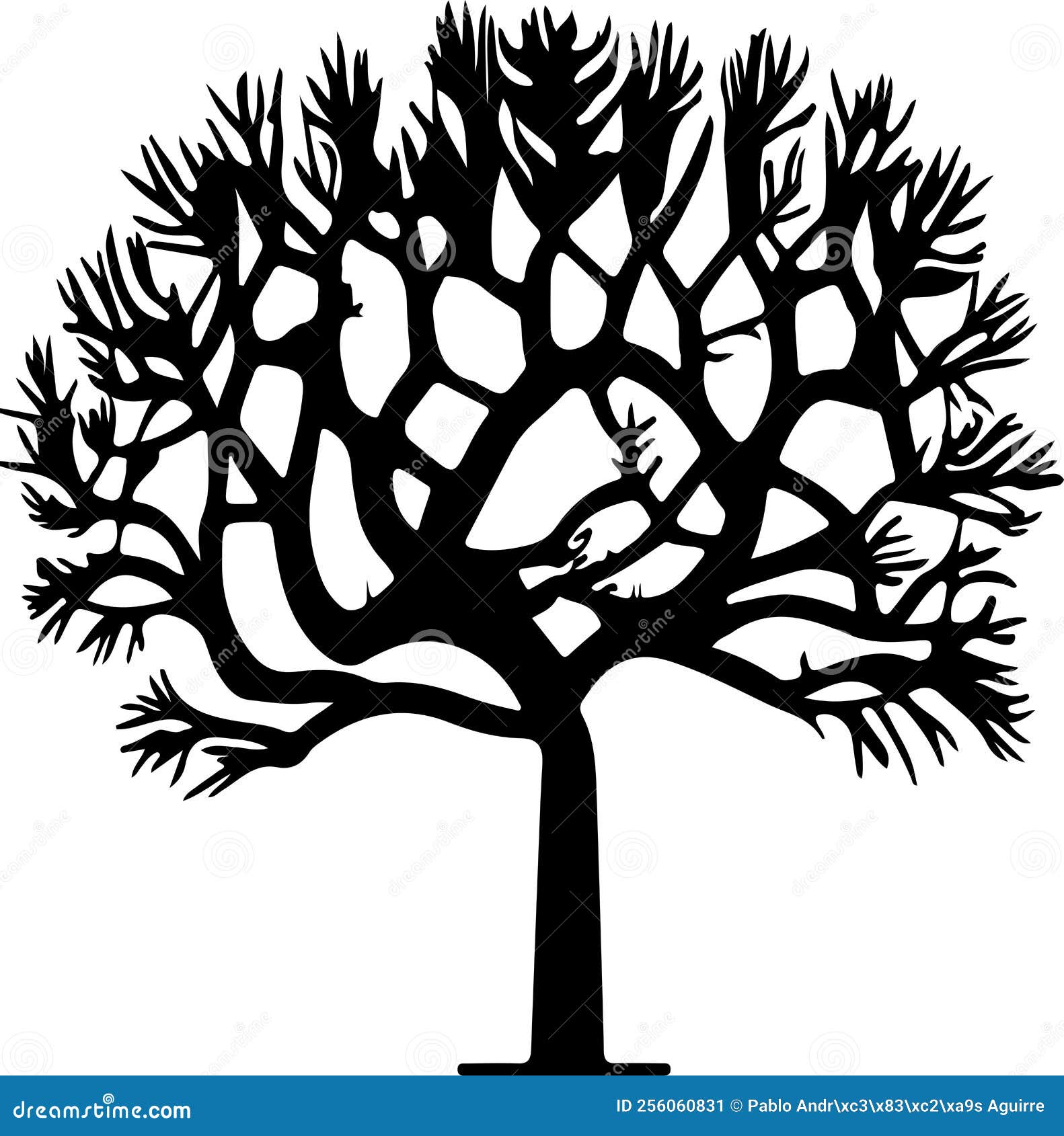 Tree Silhouette Isolated on White Background Stock Vector ...