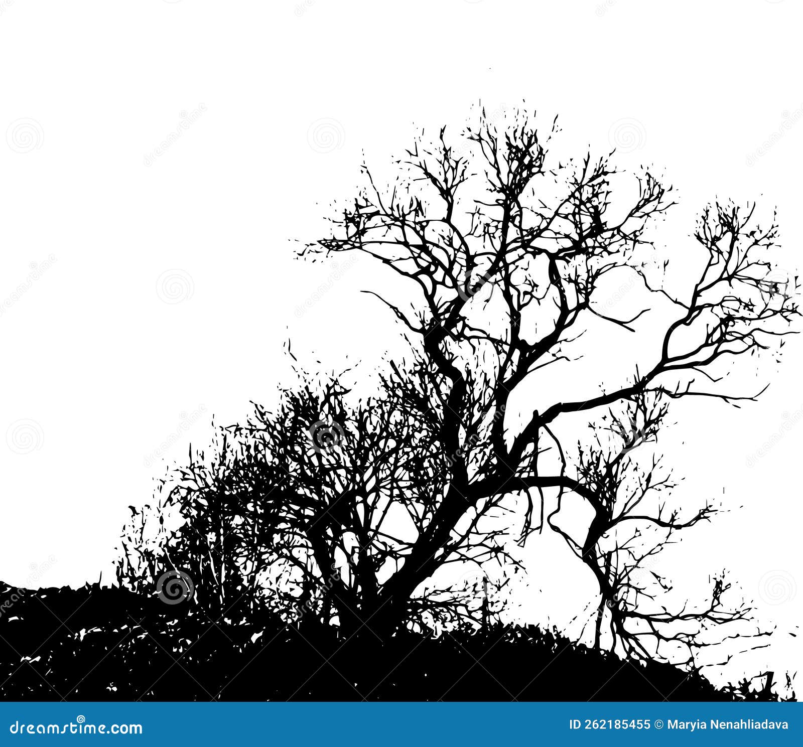 Tree Silhouette Nature. Vector Illustration Stock Vector - Illustration ...