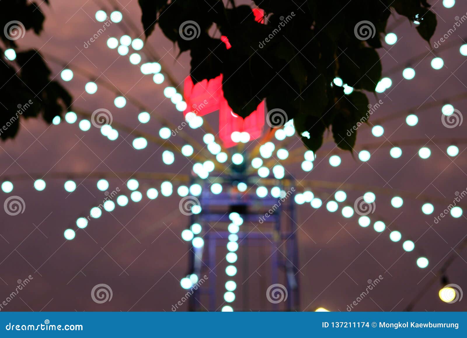 Tree Silhouette with Sphere Bokeh Stock Photo - Image of sphere ...