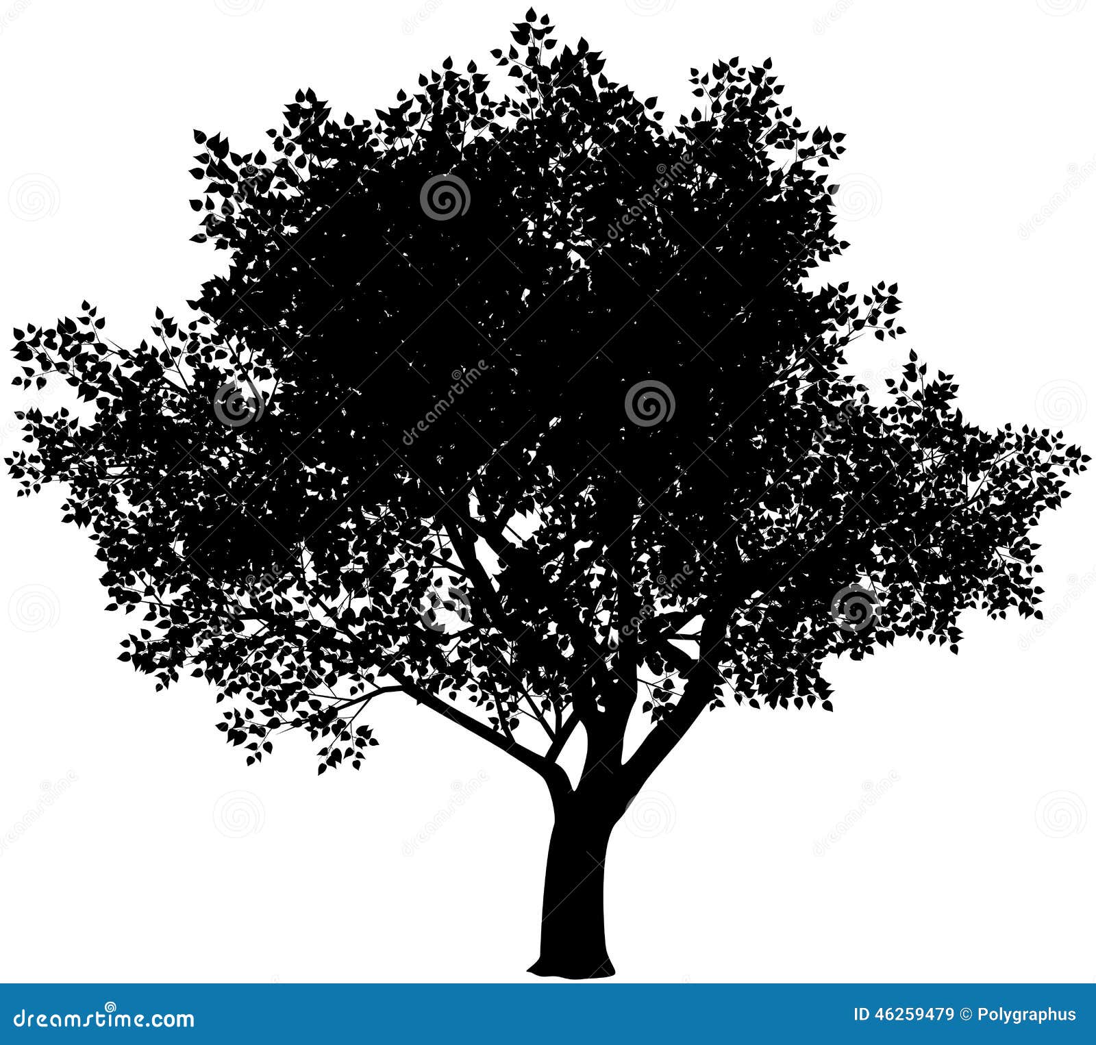 Tree silhouette stock vector. Illustration of silhouette - 46259479