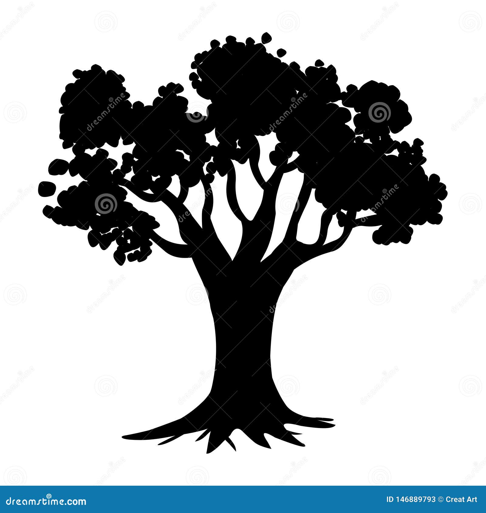 Wide Tree Silhouette