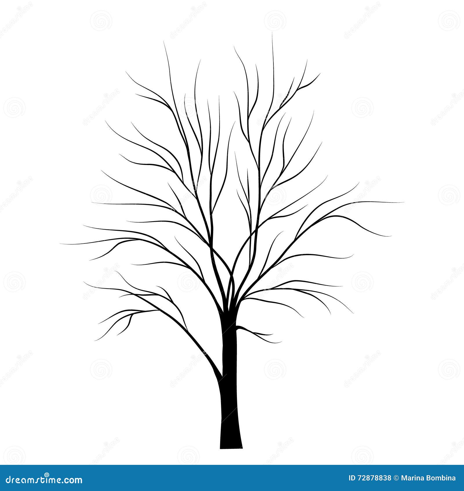 Tree Silhouette on White Background Stock Vector - Illustration of ...