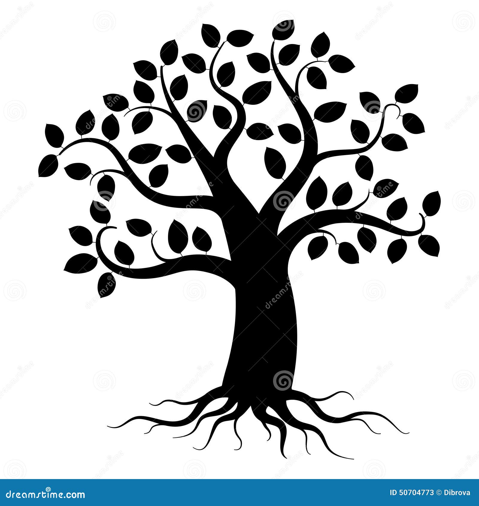 Tree silhouette stock vector. Illustration of tree, brown - 50704773