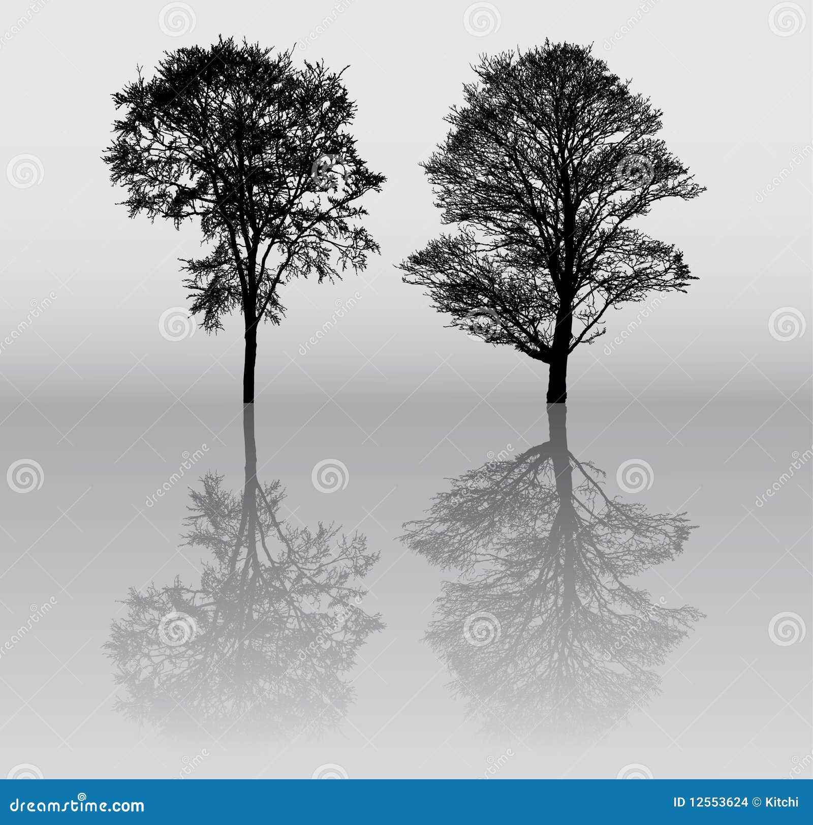 Tree silhouettes stock vector. Illustration of forest - 12553624