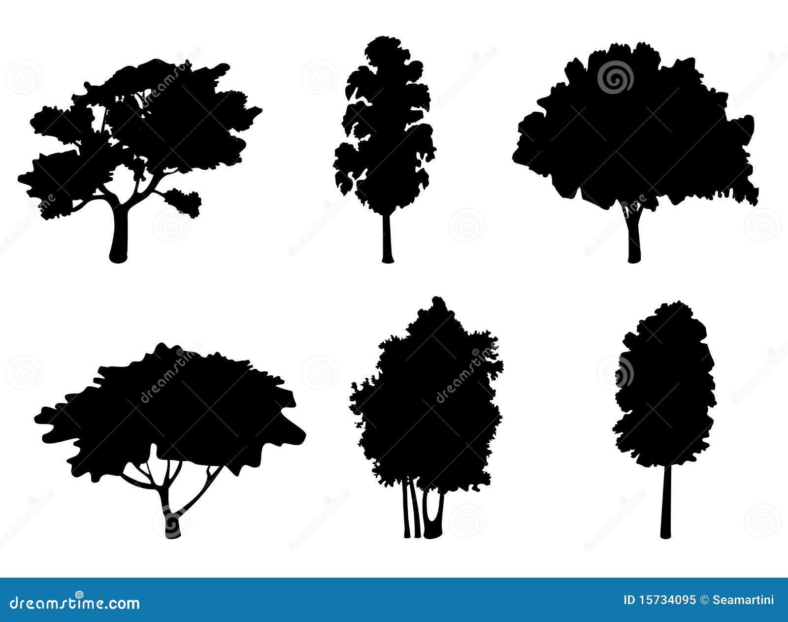 Tree silhouettes stock vector. Illustration of conservation - 15734095