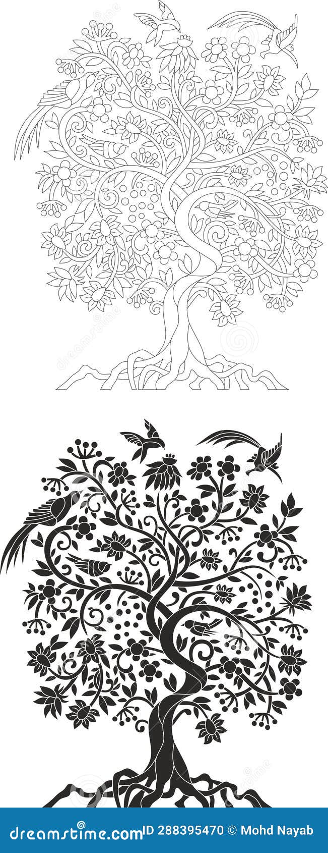Decorative Tree, Vector Illustration Stock Vector - Illustration of ...