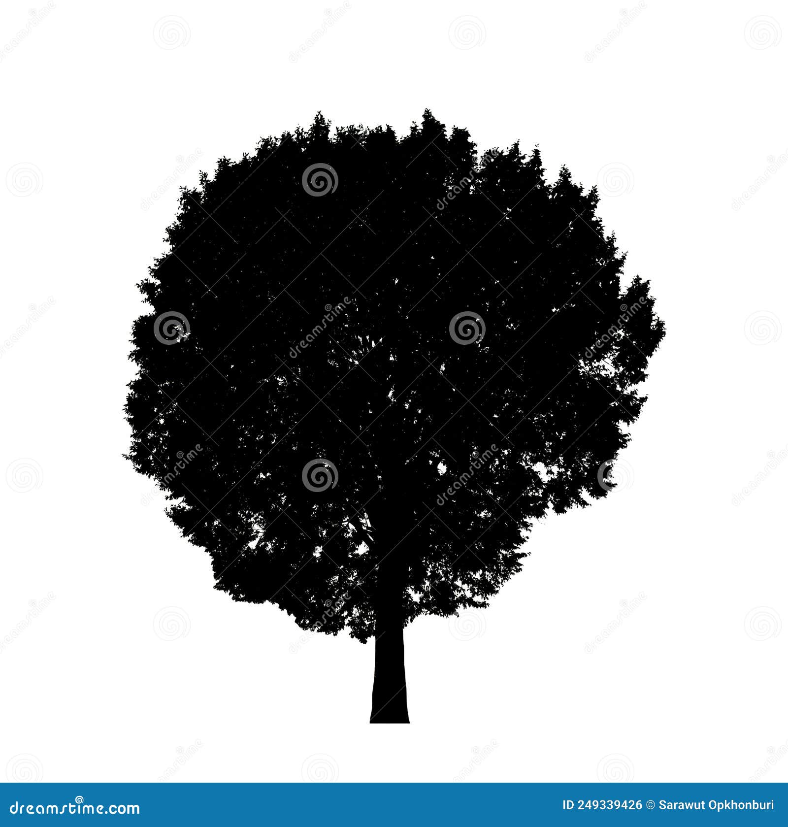 Tree Silhouettes Isolated on White Background . Stock Illustration ...