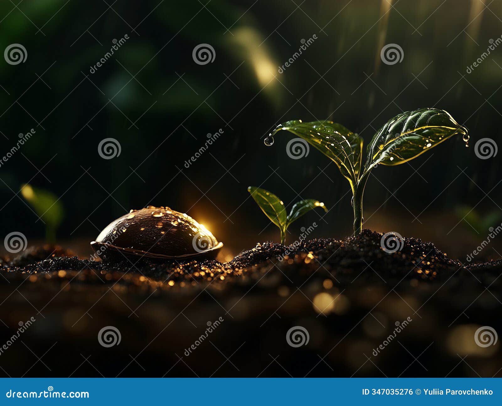 A Tree Slowly Growing from a Small Seed. Stock Photo - Image of dirt ...