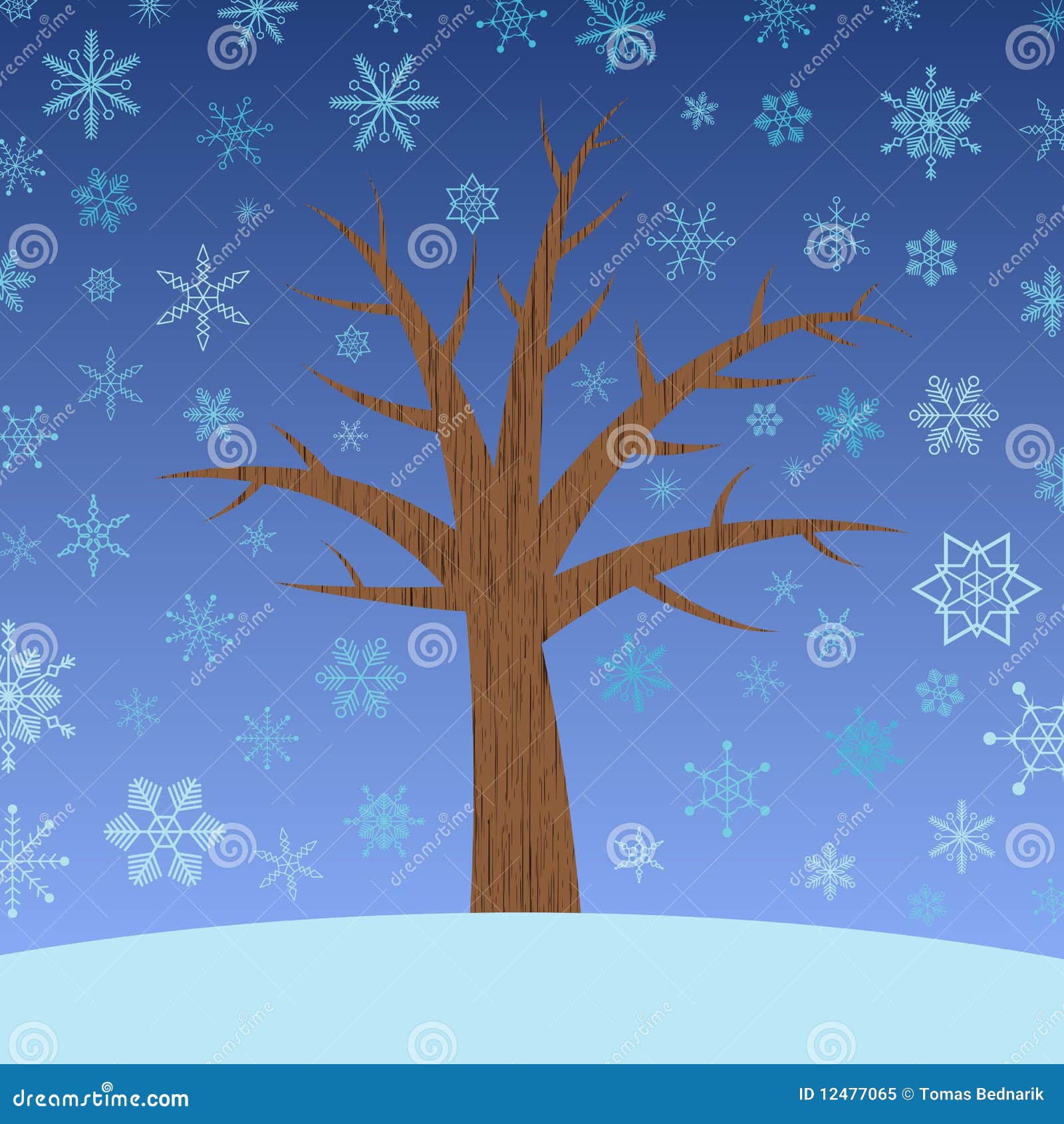 Tree with snowflakes stock vector. Illustration of isolated - 12477065